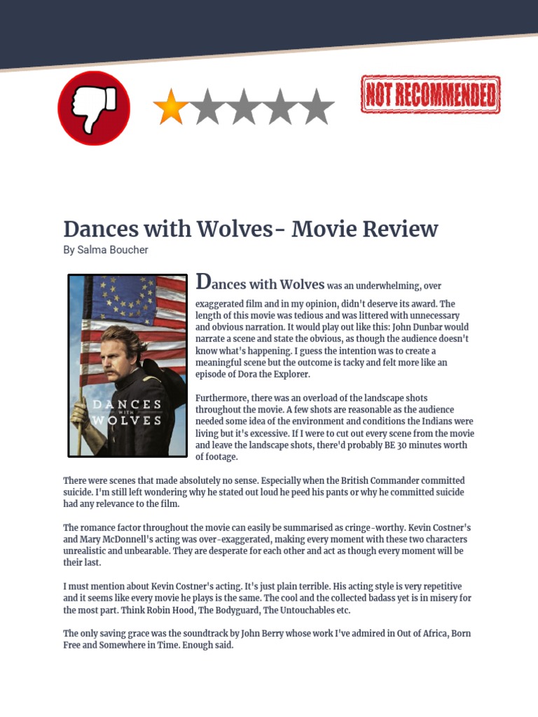 Dances with Wolves: A Critical Review | PDF