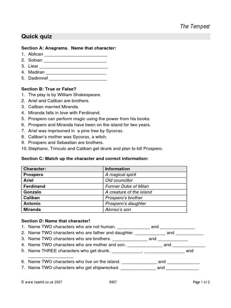 Abhpd | PDF | The Tempest | Shakespearean Characters