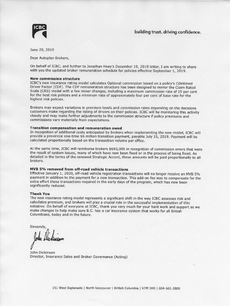 ICBC Broker Document | PDF