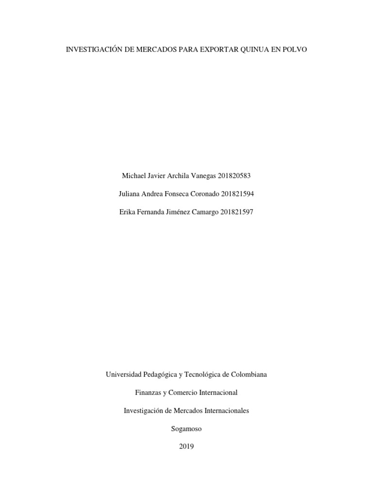 Proyecto Final Segundo Semestre | PDF | Quinua | Marruecos