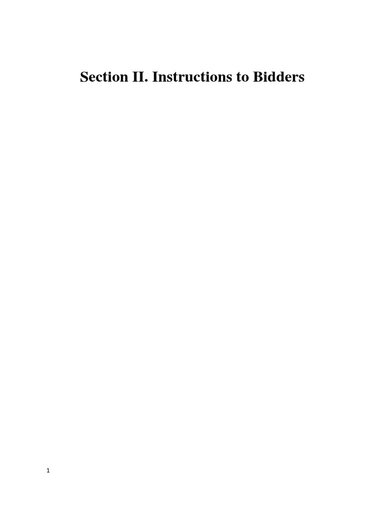 Section II. Instructions To Bidders | PDF | Business | Economies