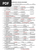 Personal Development (Practice Test) | PDF | Adolescence | Psychology