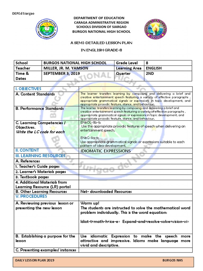 Using Idiomatic Expressions to Enhance Creative Speech Delivery | PDF ...