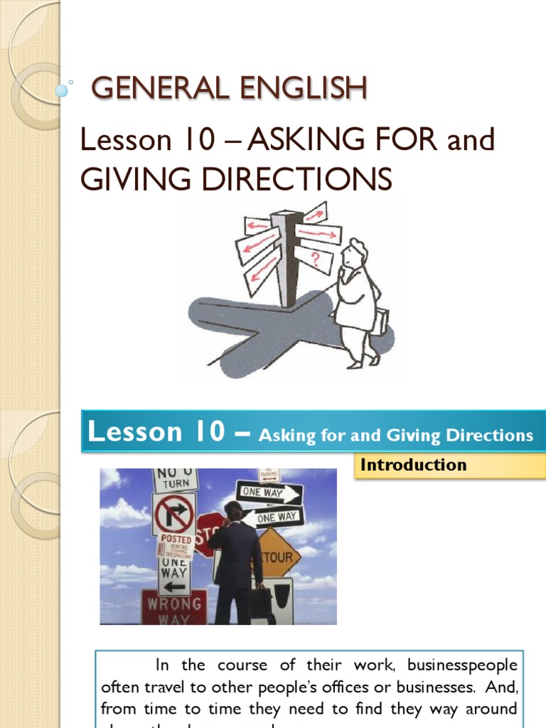 Lesson 10 Asking and Giving Directions | PDF