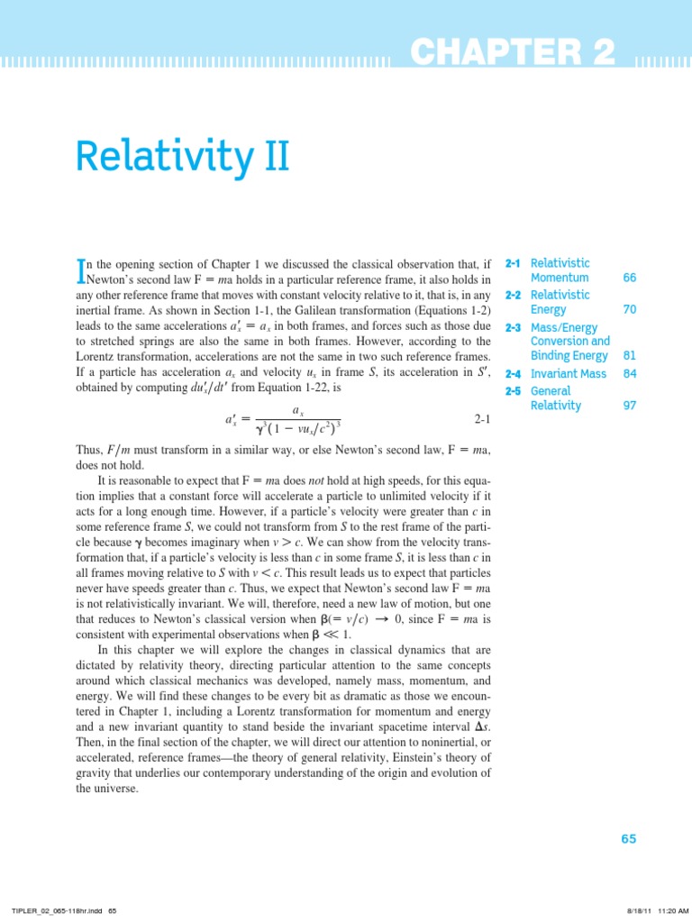 Relativistic Dynamics: Transforming Newton's Second Law and Developing ...