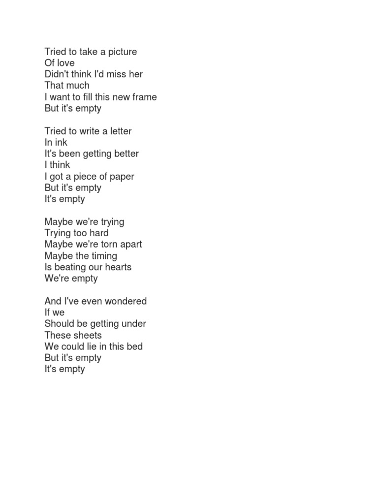 Empty by Click Five | PDF | Poetry