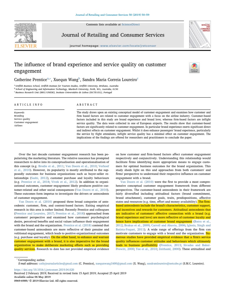 The Influence of Brand Experience and Service Quality On Customer ...