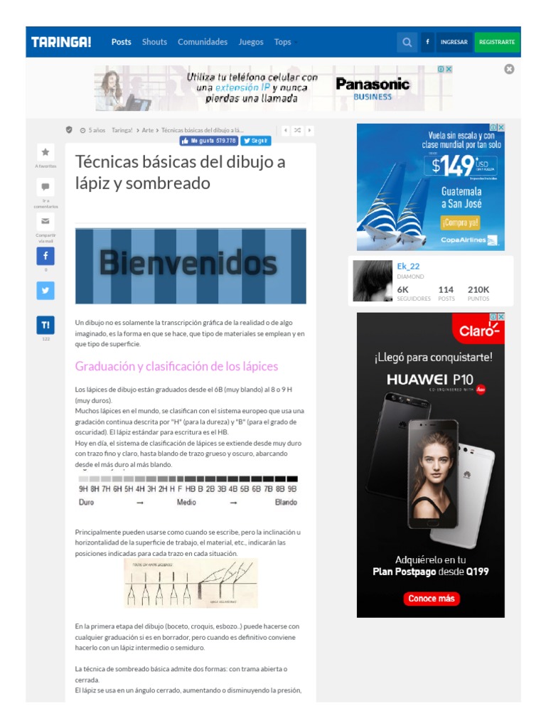 Técnicas Básicas Del Dibujo A Lápiz y Sombreado - Taringa! PDF | PDF ...