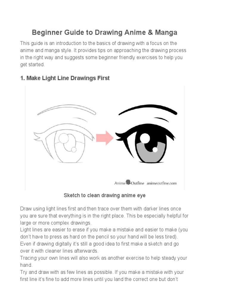 Beginner's Guide to Drawing Anime | PDF | Self-Improvement