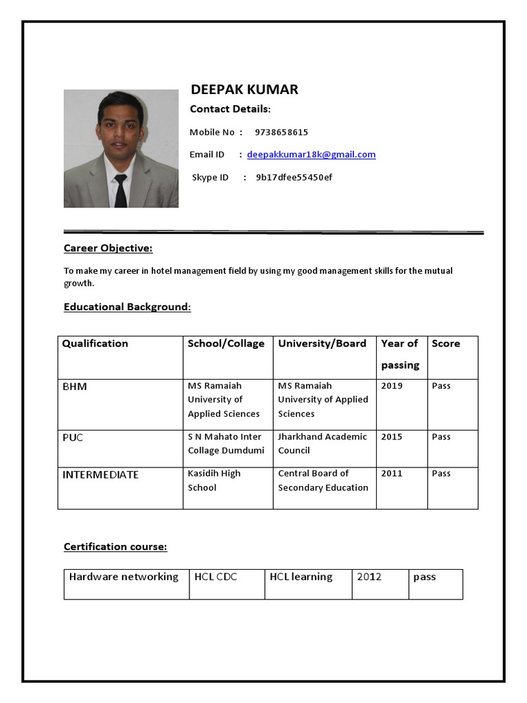 Deepak Kumar: Contact Details | PDF | Computing | Software