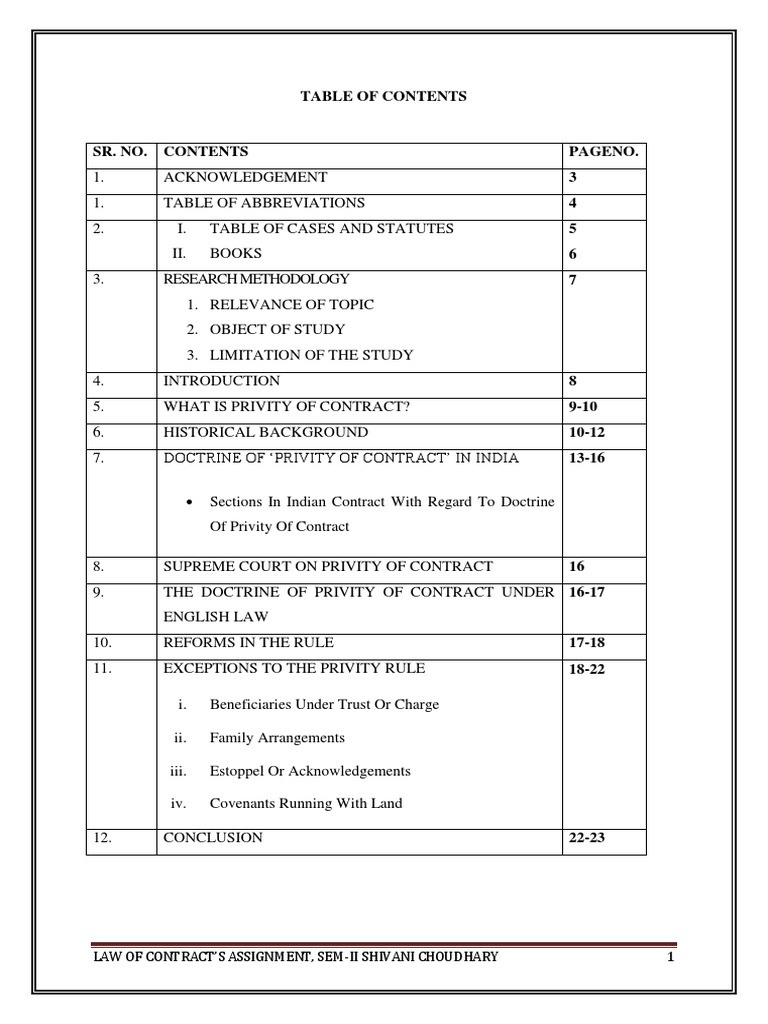 Reformation of Rule of Privity of Contract | PDF | Trust Law ...