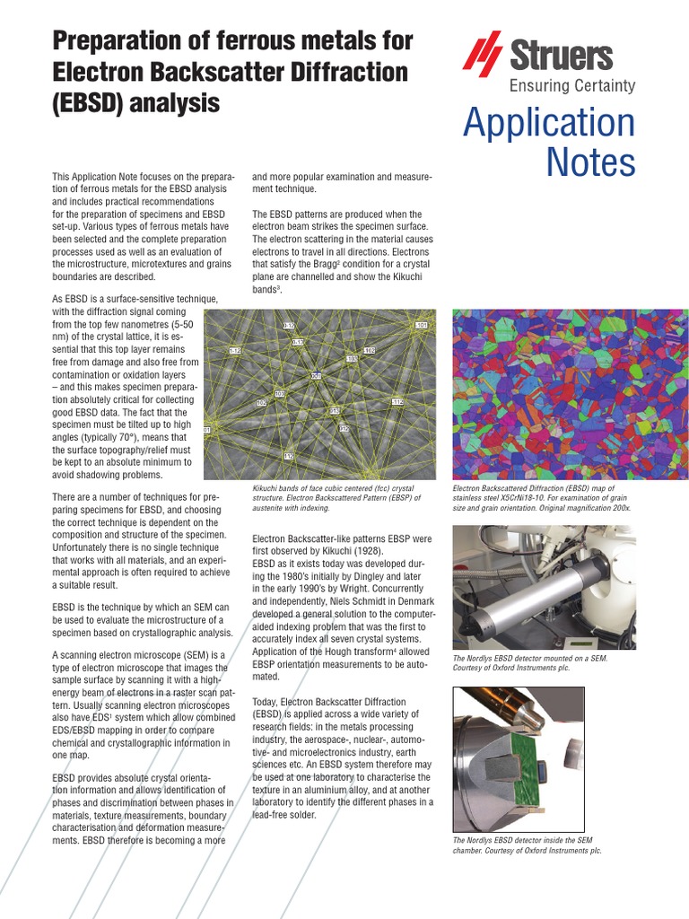 Application Note EBSD | PDF | Scanning Electron Microscope | Physical ...