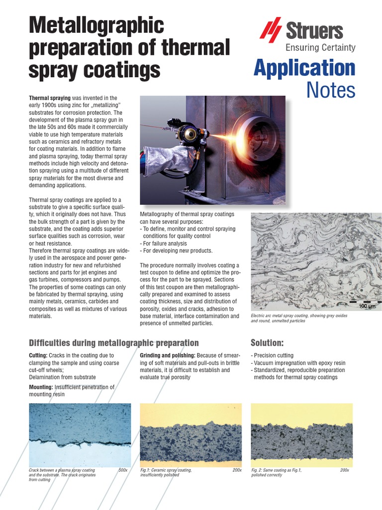 Application Note Spray Coatings | PDF | Chemical Substances | Materials