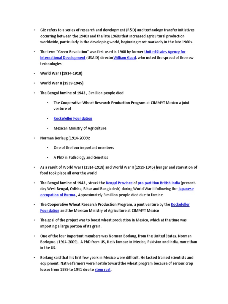 United States Agency For International Development William Gaud | PDF ...