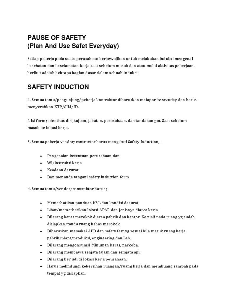 Safety Induction: Essential Procedures and Emergency Response | PDF