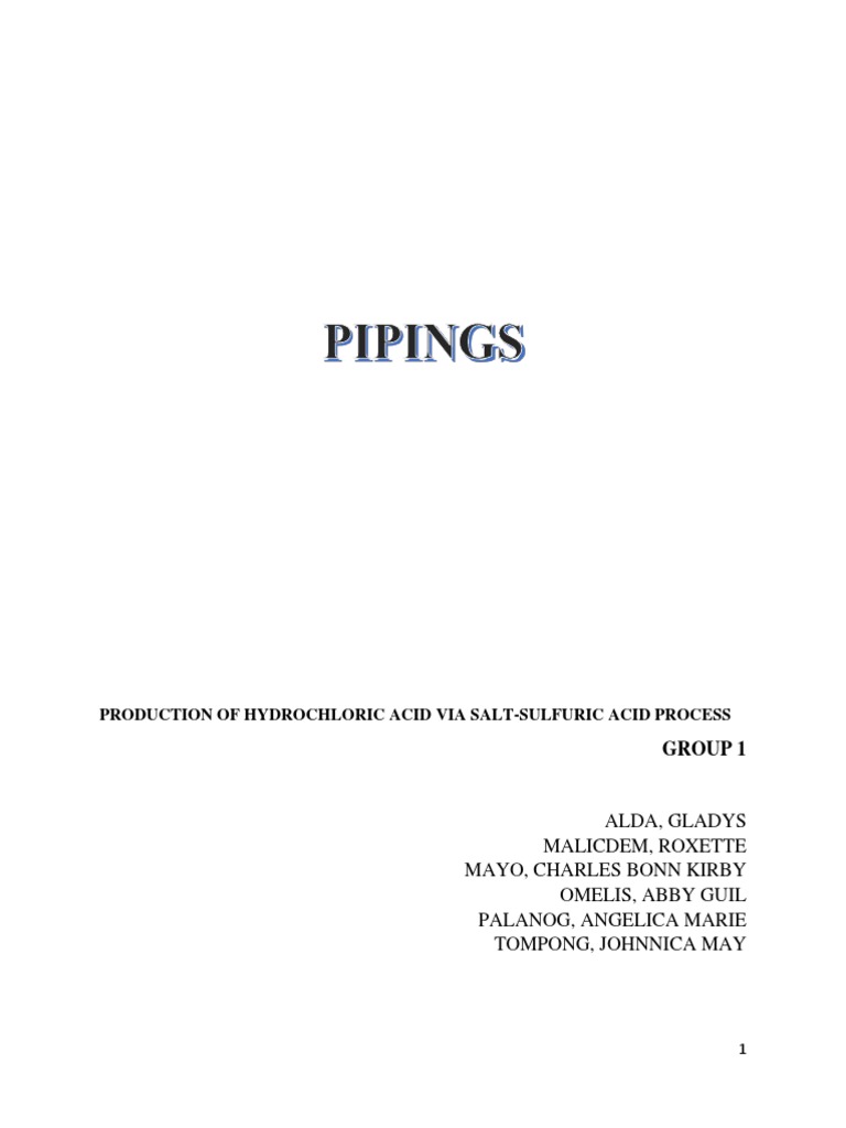 Hydrochloric Acid Production Process | PDF | Pump | Pipe (Fluid Conveyance)