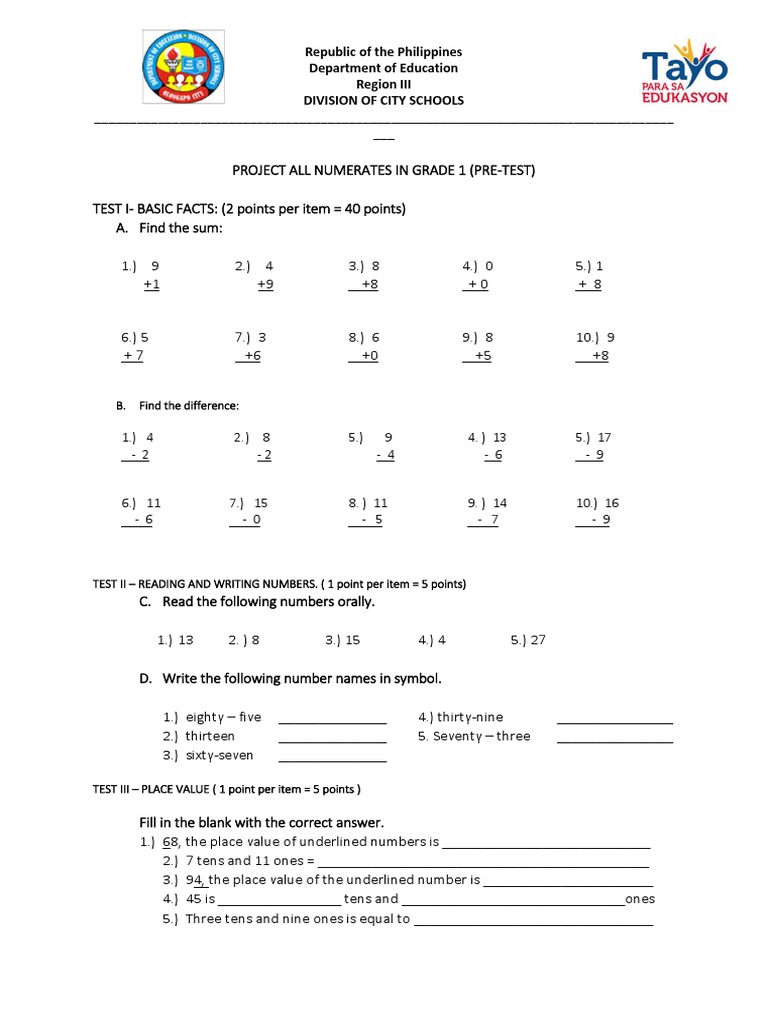 Project All Numerates Grade 1 | PDF | Teaching Mathematics