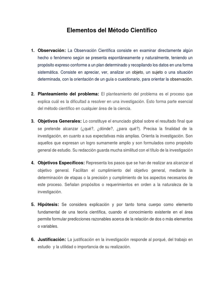Elementos Del Método Científico | PDF | Método científico | Science