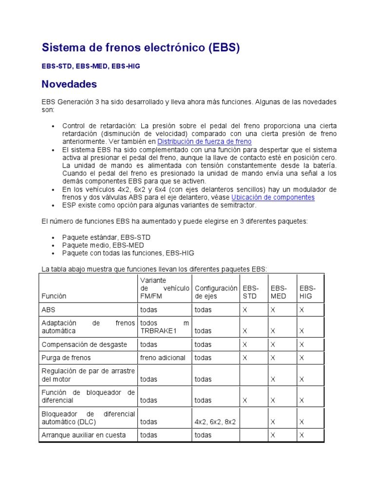 Sistema de Frenos Electrónico (EBS) | PDF | Eje | Transmisión (Mecánica)