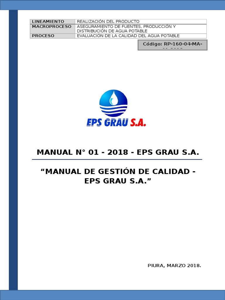 Manual De Gestión De Calidad 01 2da Revision Usb Pdf Calidad