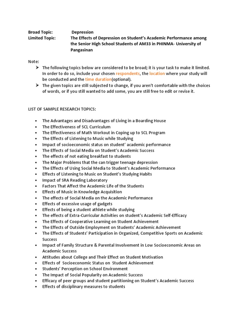 List of Research Topics | PDF