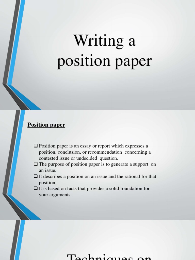 Writing A Position Paper | PDF | Reason | Essays