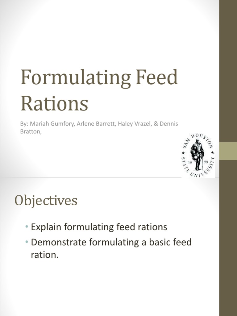 Formulating Feed Rations | PDF | Food And Drink | Teaching Mathematics