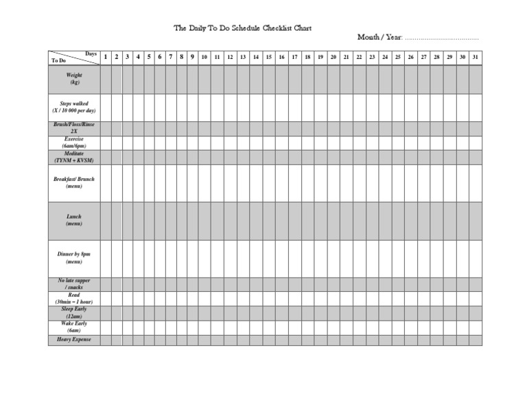 Daily Checklist PDF | PDF