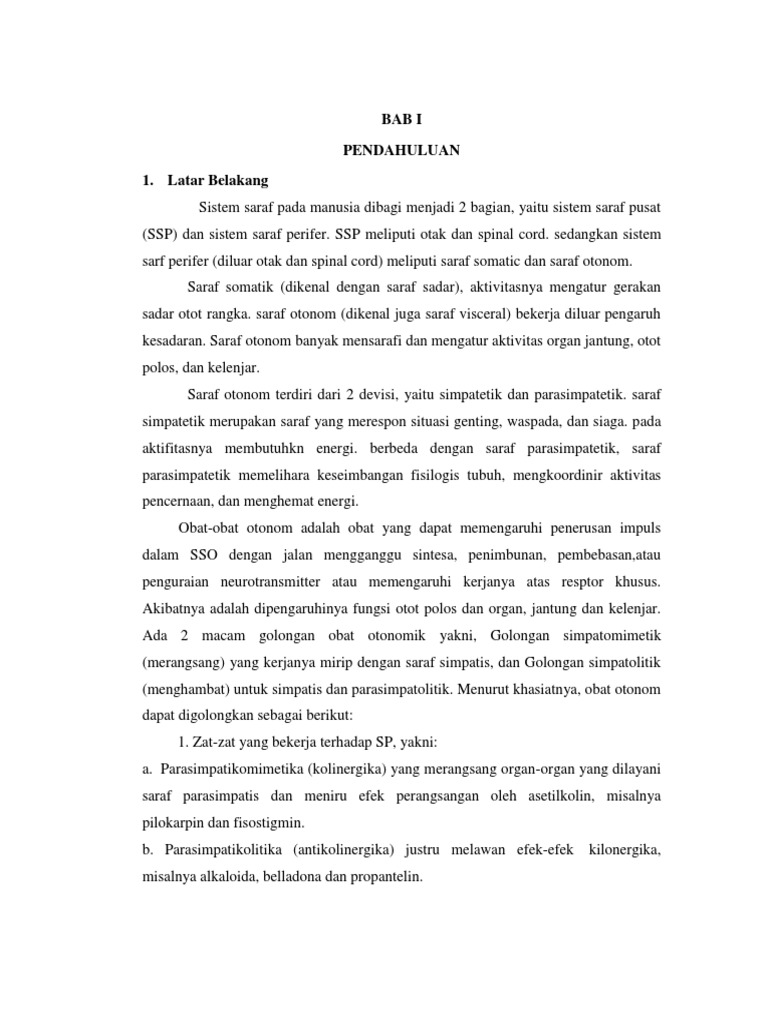 Obat Otonom dan Efek Kolinergik | PDF