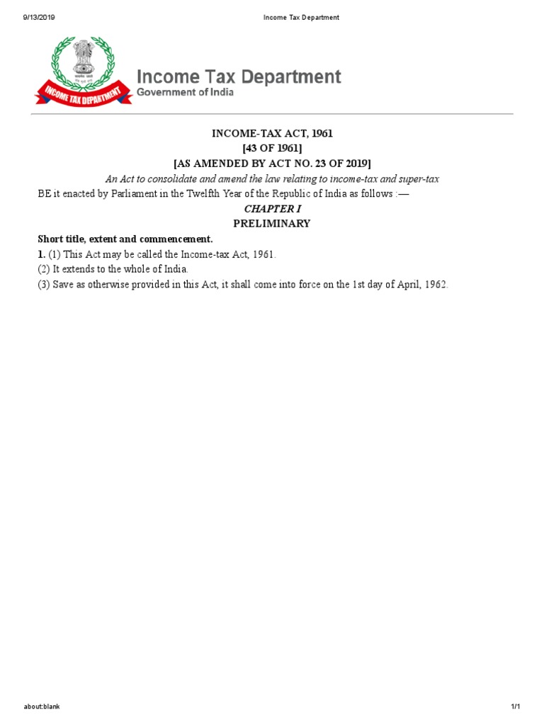 Income Tax Introduction