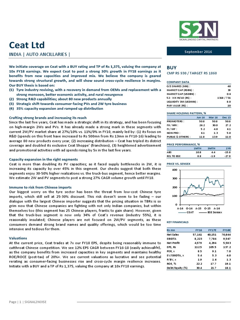 Ceat LTD: India - Auto Ancillaries | PDF | Financial Accounting | Business