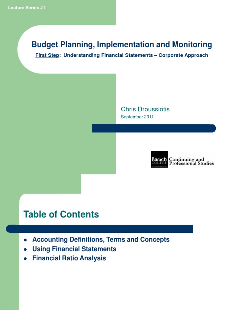 Budget L1 Understanding Financial Statements | PDF | Expense | Cash ...