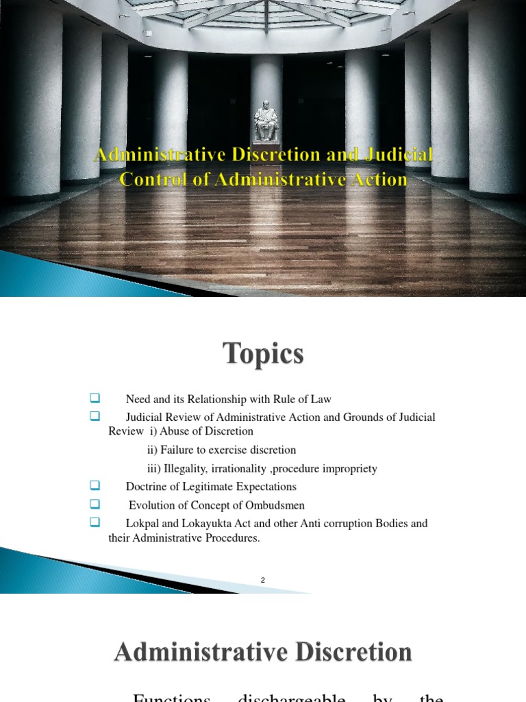 Judicial Control of Administrative Discretion | PDF | Discretion ...