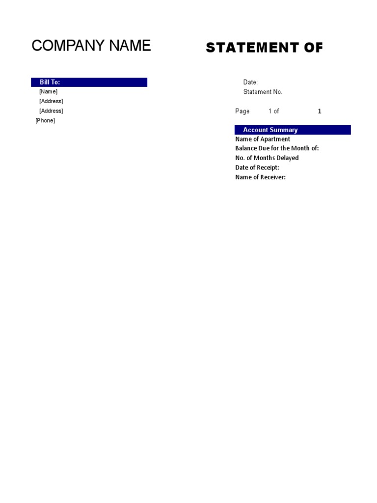 Statement of Account Sample | PDF