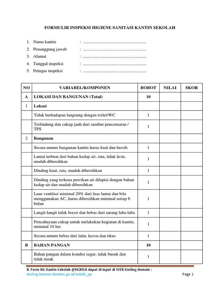 IKL Kantin Sekolah | PDF