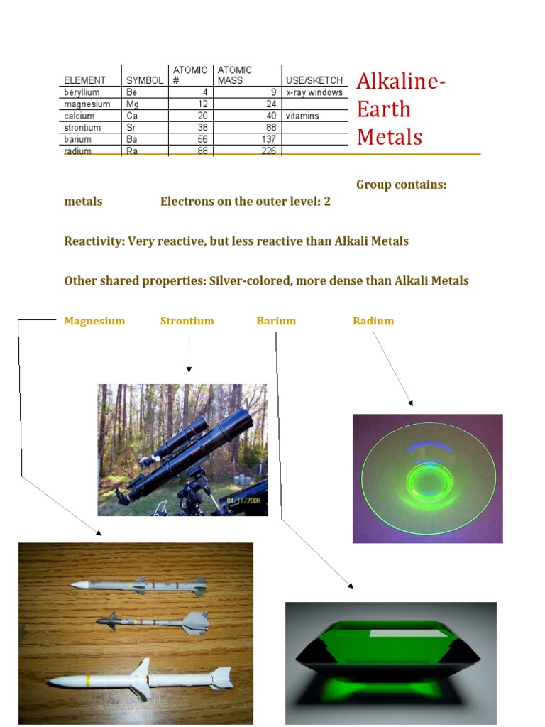 Alkaline Earth Metals Overview | PDF