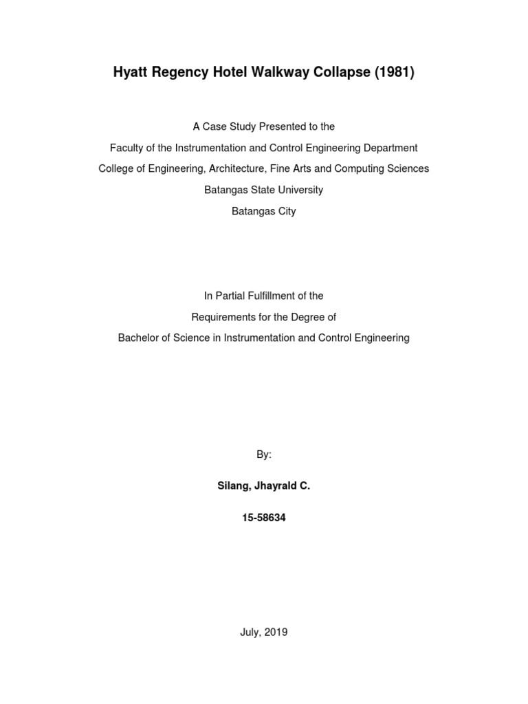 Hyatt Regency Walkway Collapse Case Study | PDF | Engineering ...