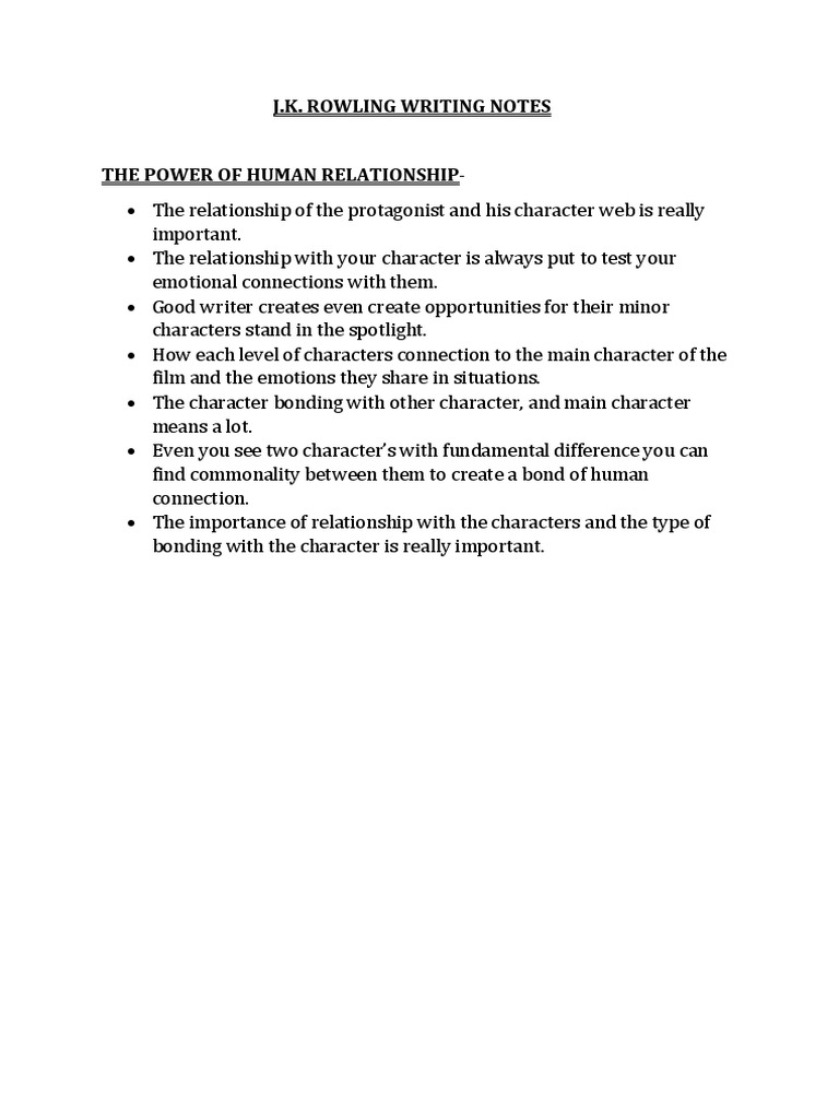 J.K. Rowling Writing Notes | PDF | Self-Improvement