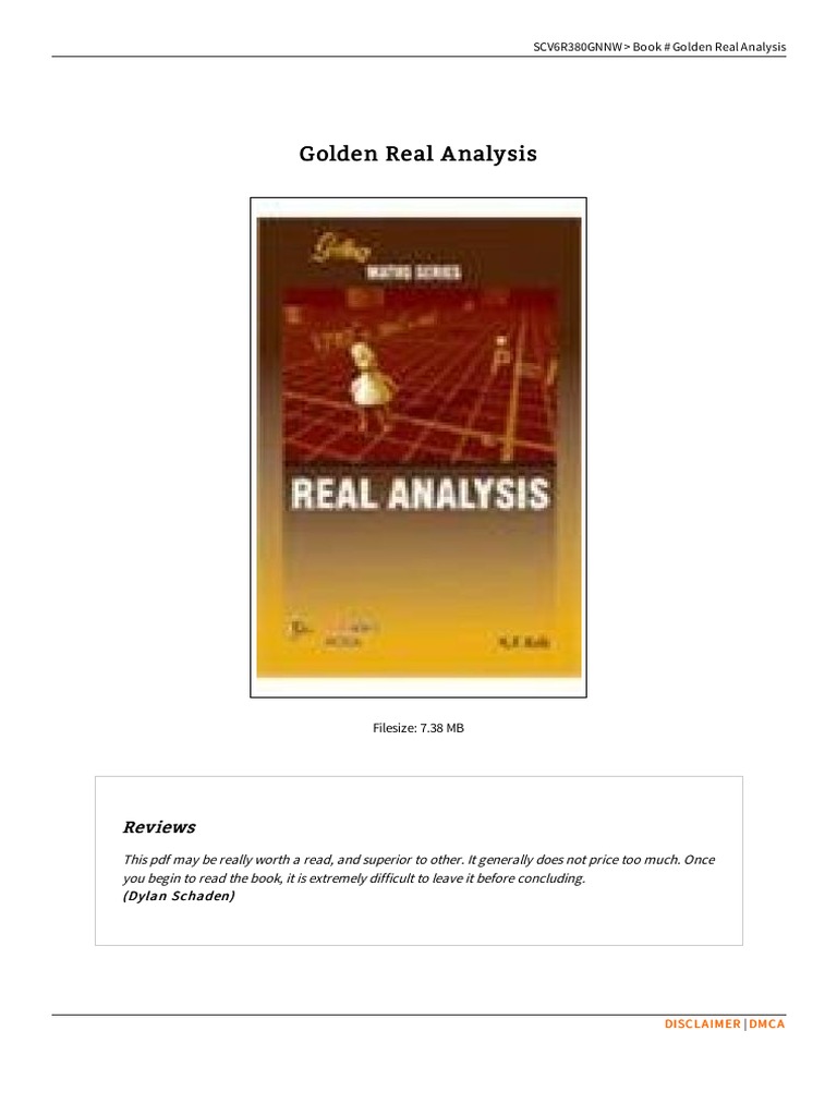 Golden Real Analysis PDF | PDF | Real Analysis | Series (Mathematics)