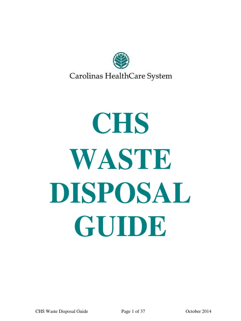 CHS Waste Disposal Guidelines 2014 | PDF | Waste Management | Waste