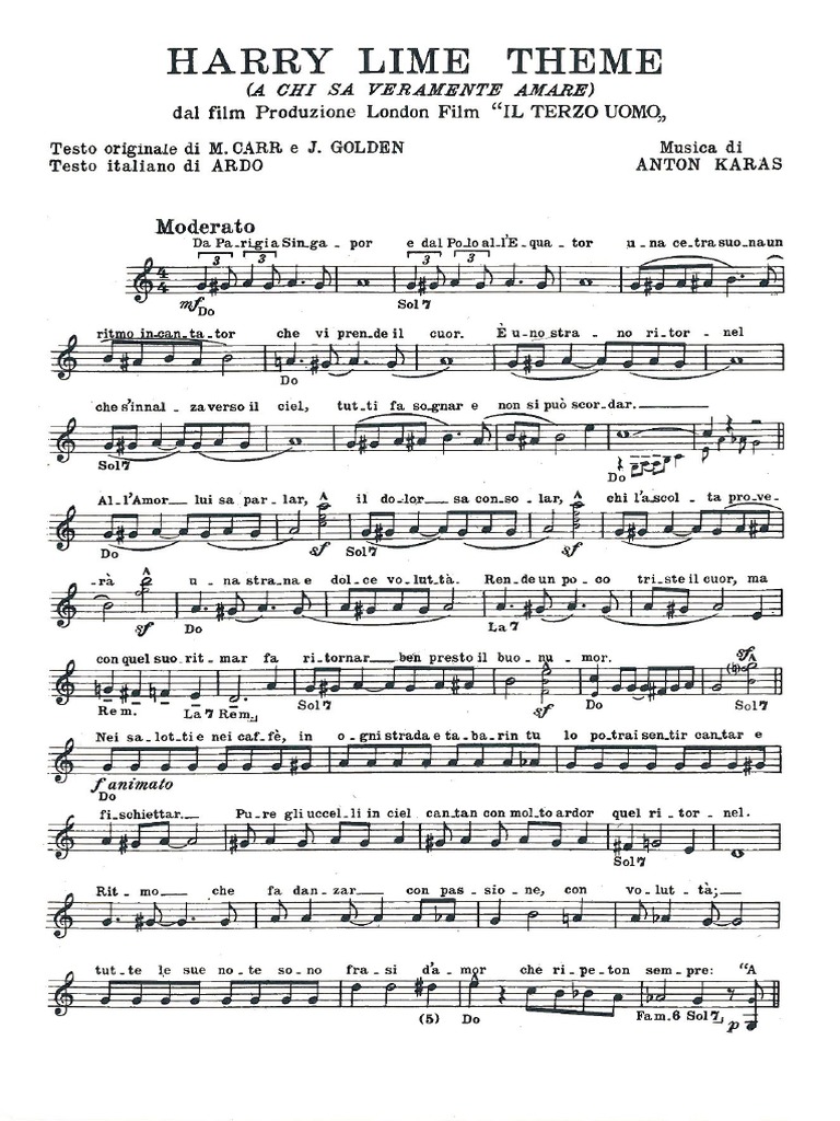 Harry Lime Theme | PDF