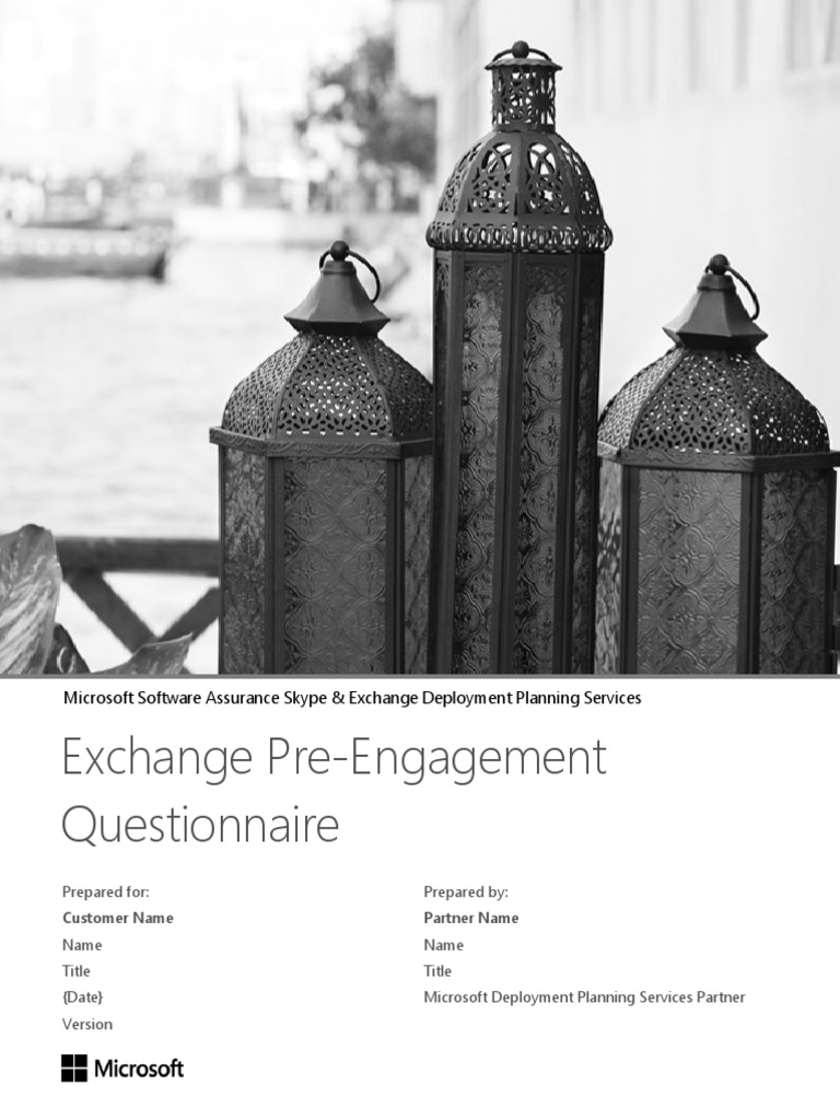 Exchange Pre-Engagement Questionnaire | PDF | Active Directory ...