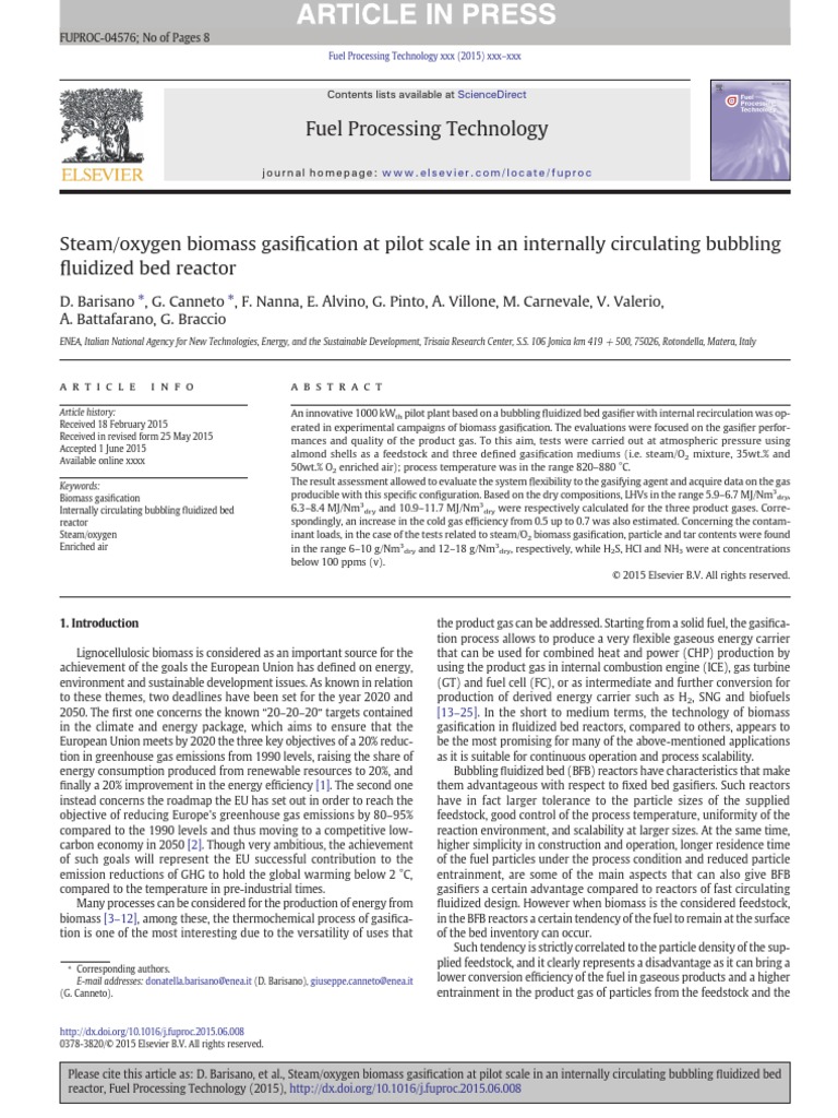 Fuel Processing Technology | PDF | Gasification | Biomass