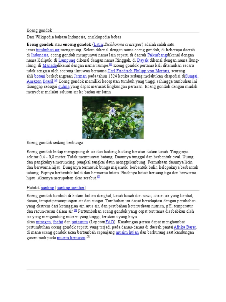 Eceng Gondok | PDF | Sains & Matematika