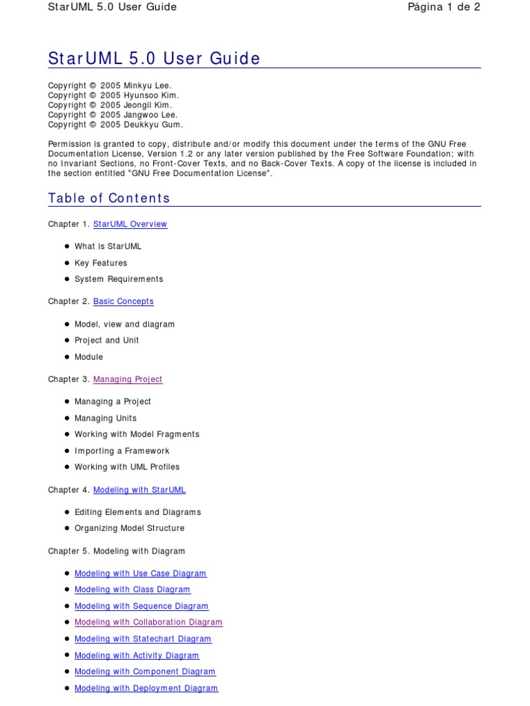 Staruml 5.0 User Guide: Managing Project | PDF | Unified Modeling Language | Conceptual Model