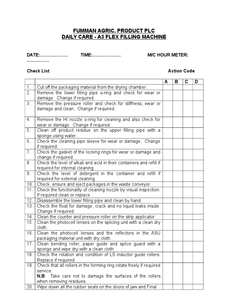 Daily A3 Flex Filling Machine | PDF | Mechanical Engineering ...