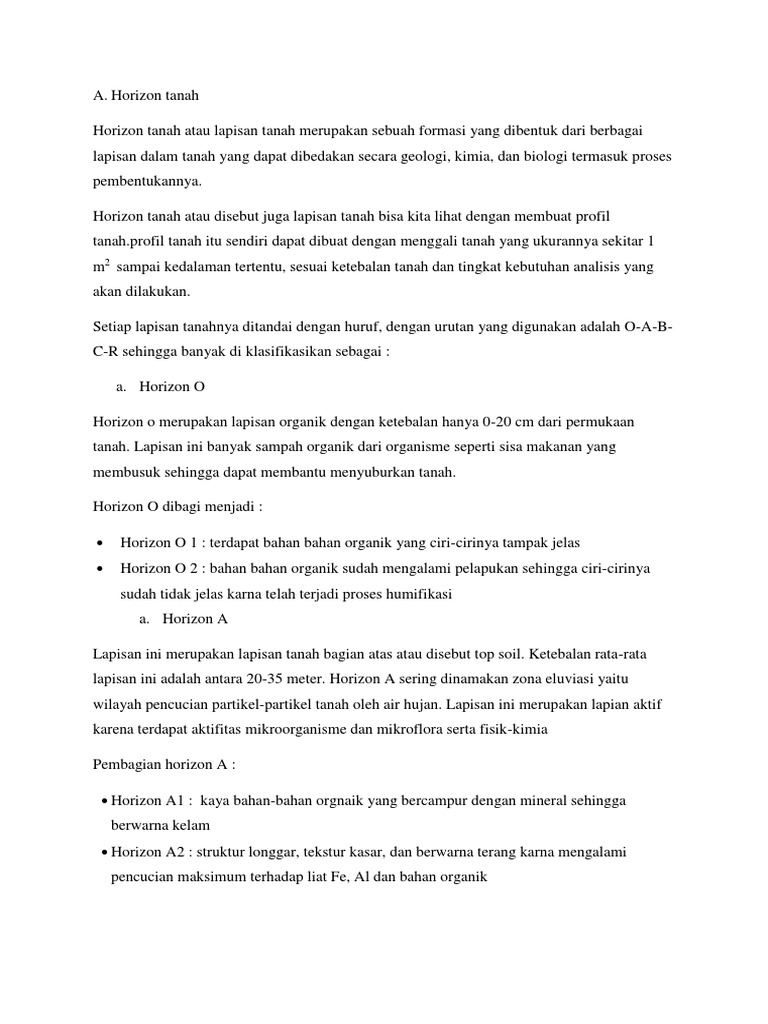 Horizon Tanah | PDF