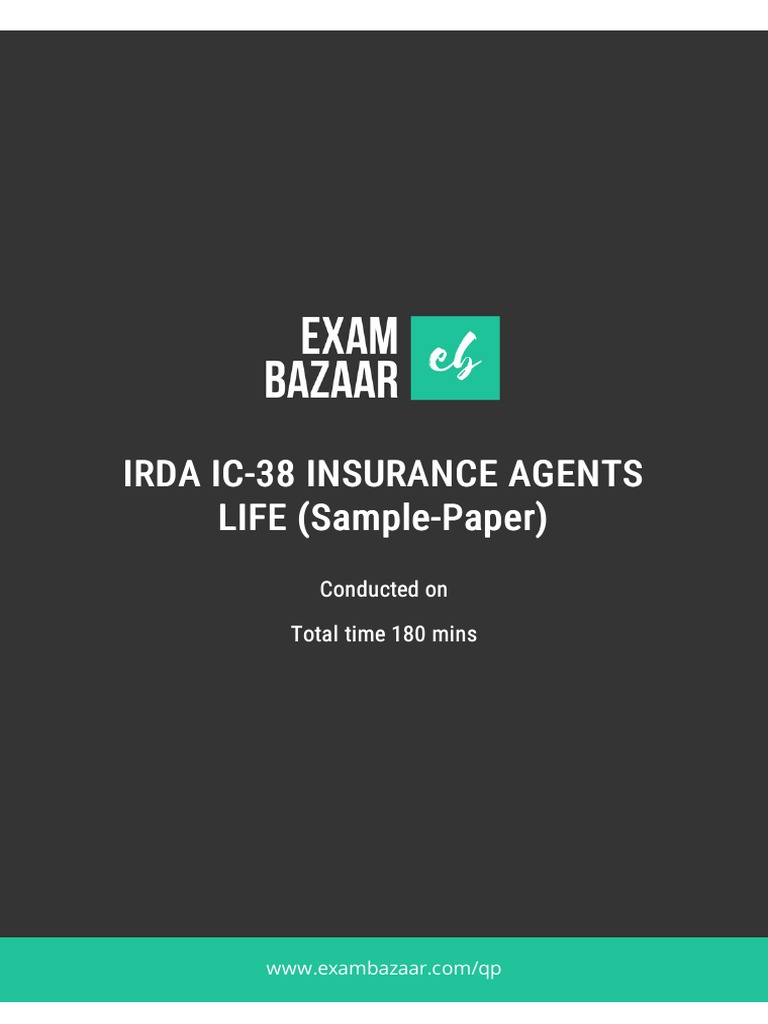 IRDA IC-38 Insurance - Life | PDF | Insurance | Multiple Choice