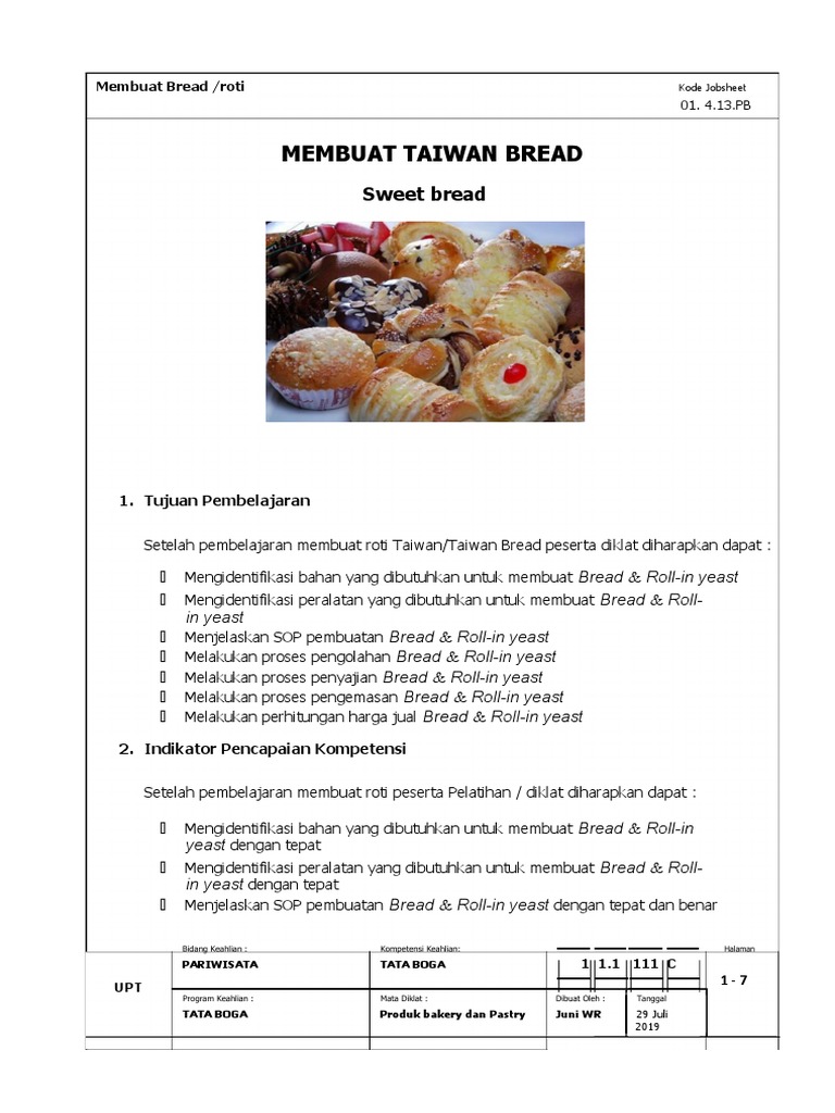 Panduan Membuat Roti Taiwan | PDF | Memasak, Makanan, & Anggur