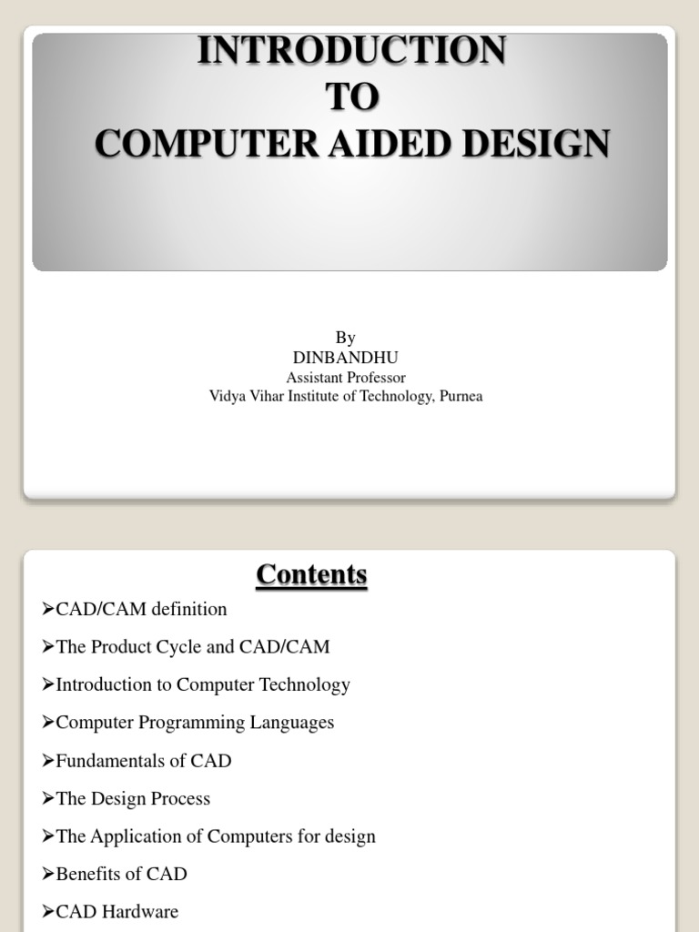 TO Computer Aided Design: by Dinbandhu | PDF | Computer Aided Design | Computer Data Storage